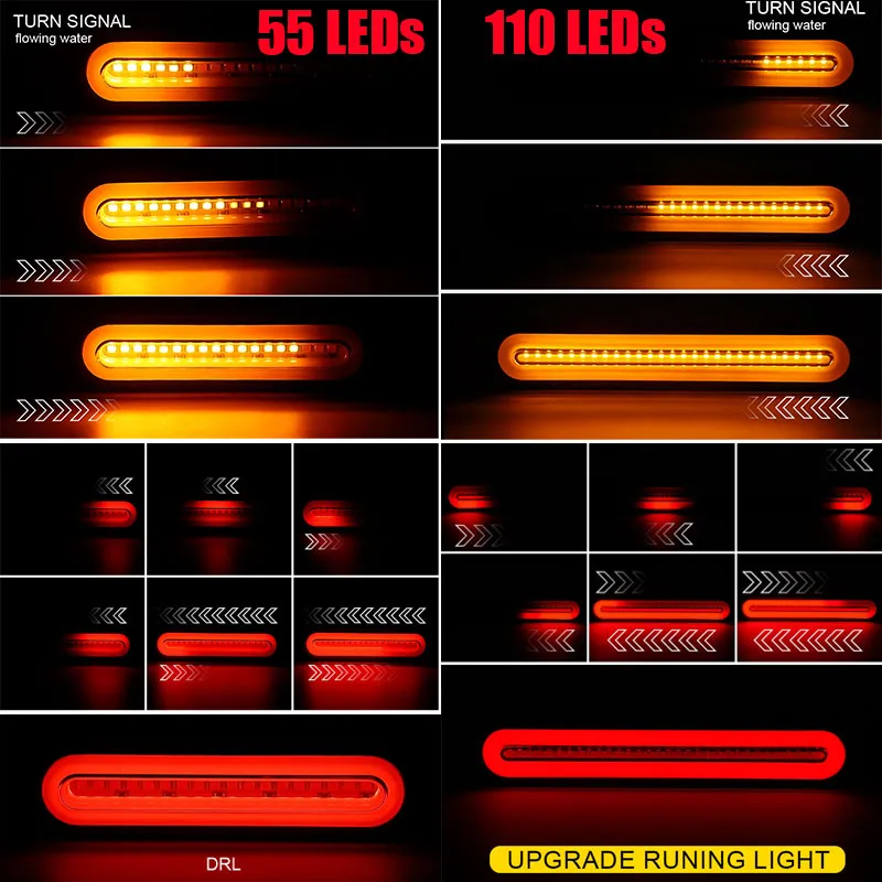 Waterproof LED Tail Lights - 3-in-1 Trailer Brake Turn Signal Lamp 12V ...