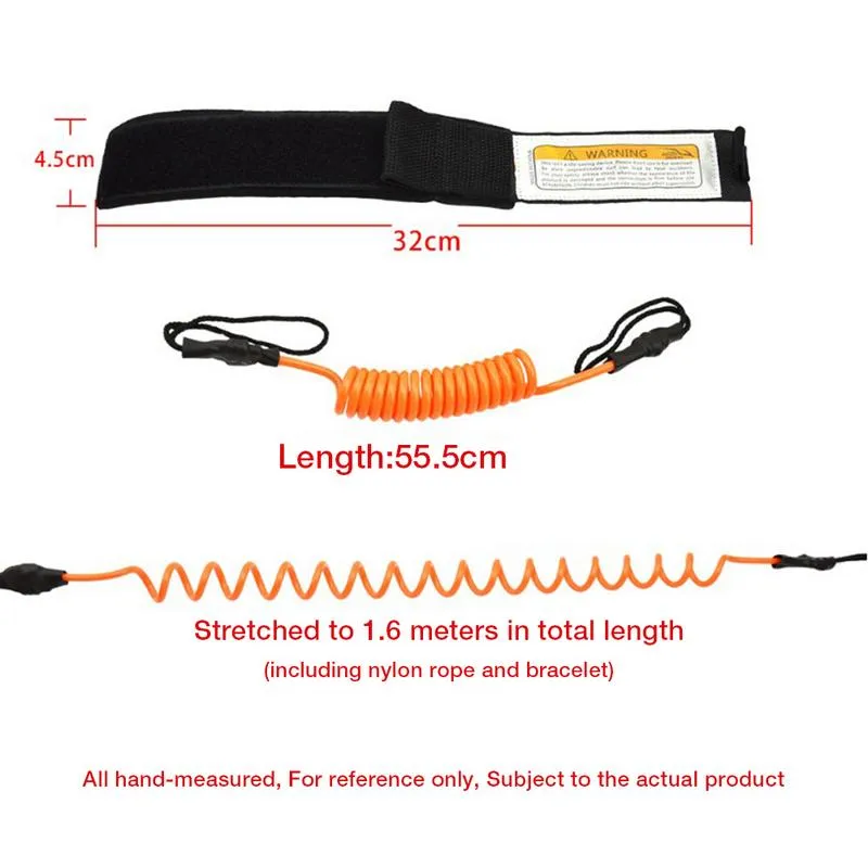 5m Strong Coiled Surfboard Ankle Leash | Flexible Webbing Leg Cuff from ...