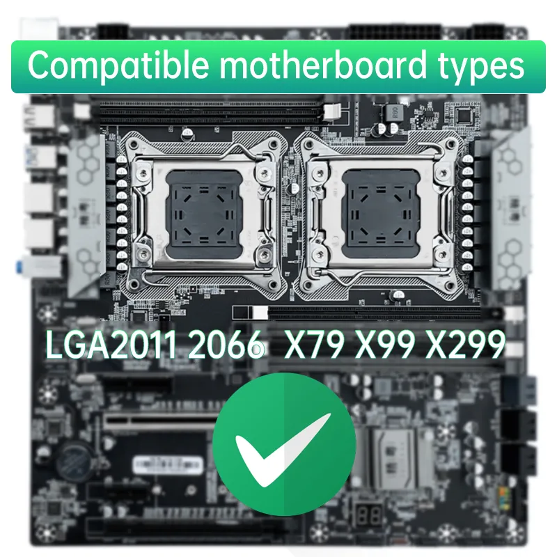 CPU cooling fan with 4-pin PWM radiator for LGA2011 X79 X99 X299 2066 ...