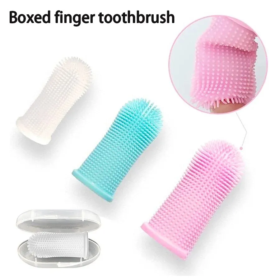 Finger Toothbrush For Dogs Gentle Oral Cleaning Finger Brush For Pets ...