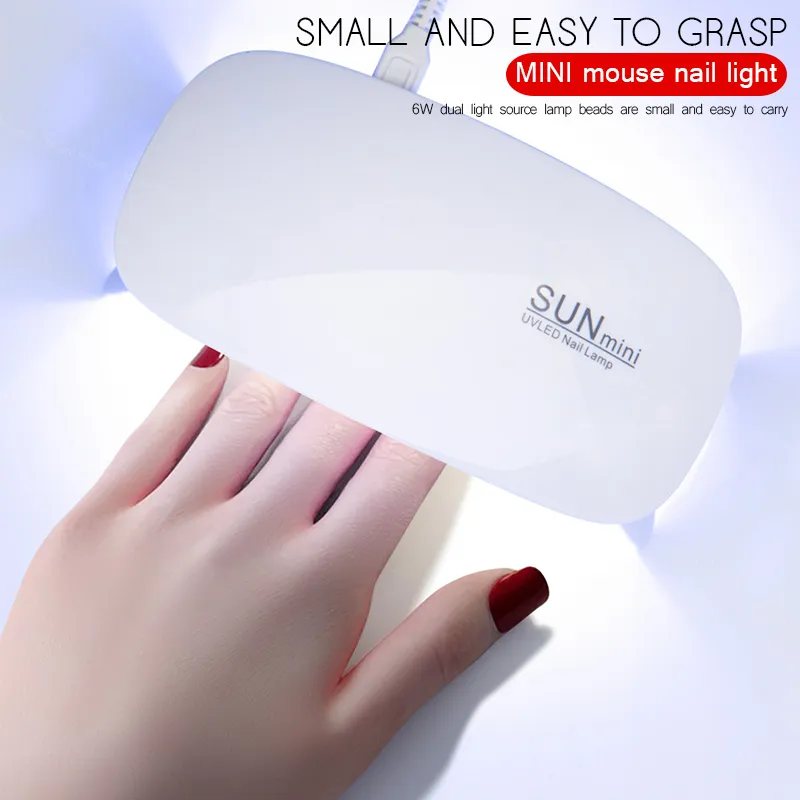 6 Pack Pink/White USB Nail Dryer Lamp, Mini LED Gel Nail Polish Light ...