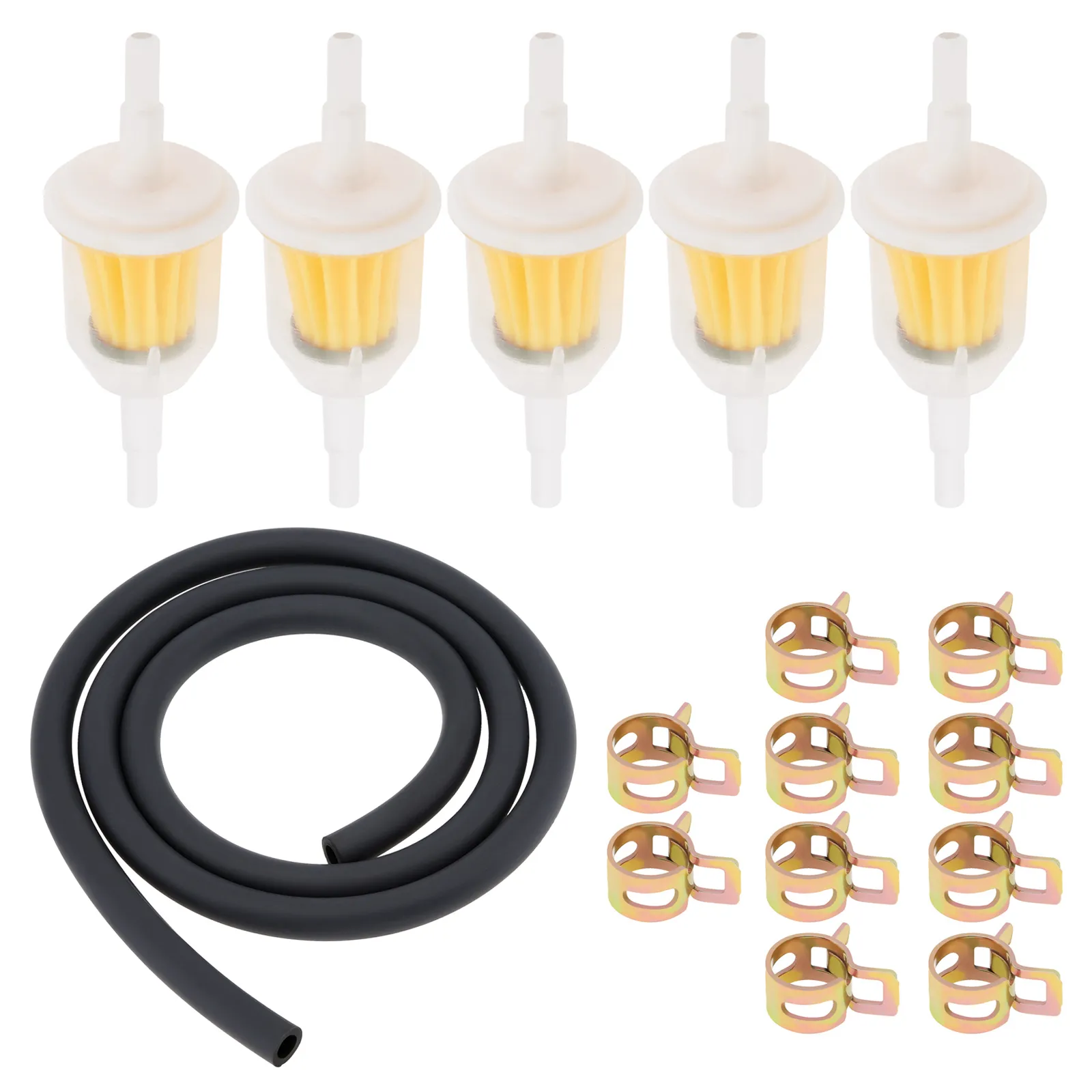 DHgate.com:1/4 Inline Fuel Filter Kit with Hose Filter and Tube Clamp ...