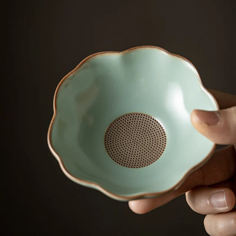 Chinese Ru Kiln Kung Fu Tea Set: Azure Porcelain Tea Strainer & Infuser ...