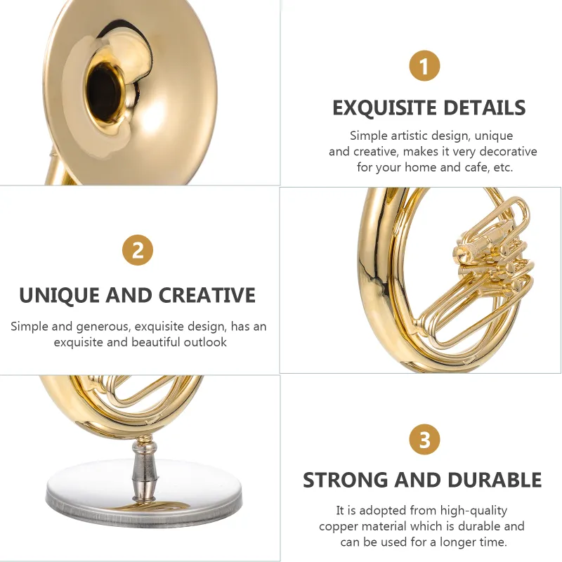 Statue Musical Instrument Model 24K Gold Plated Copper Baritone ...