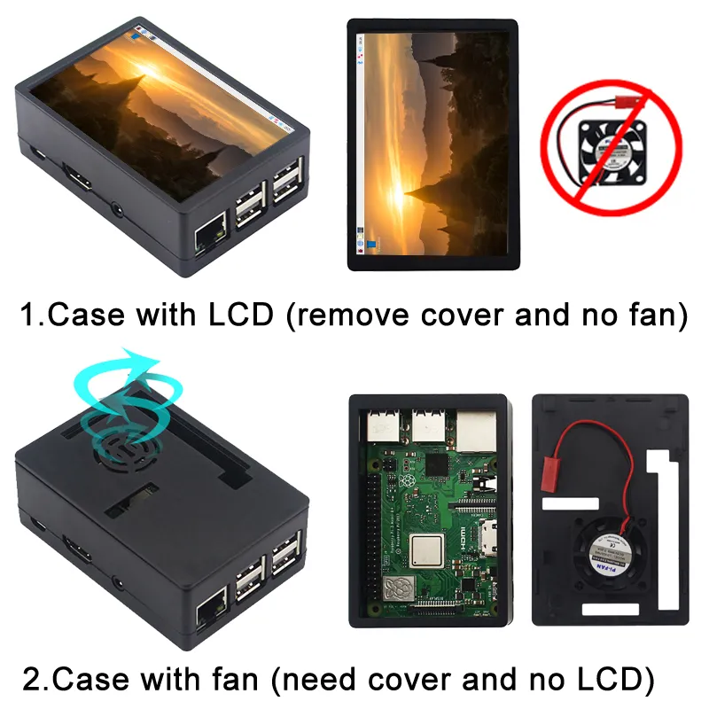 5 Inch Touch Screen Monitor Case For Raspberry Pi 4/3 B+ 3B 480x320 TFT ...