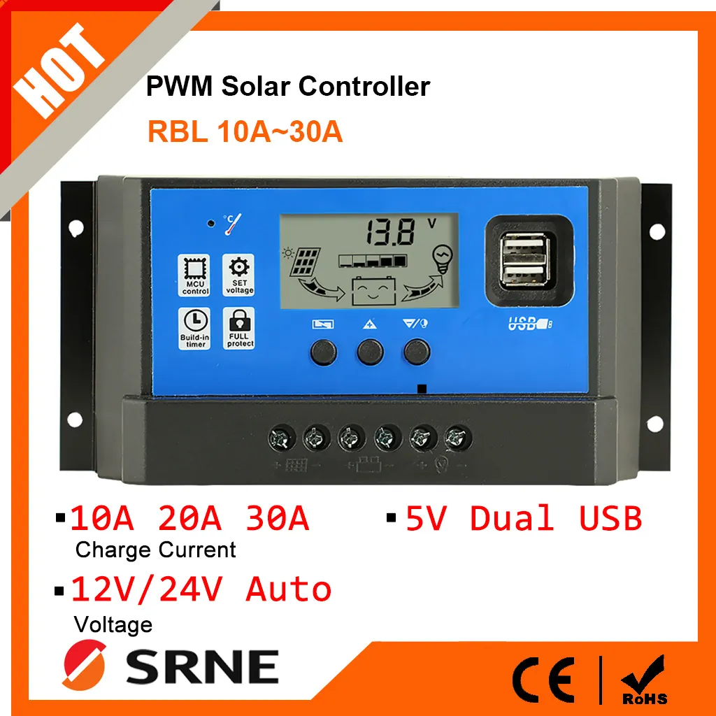 DHgate.com:PWM Solar Charge Controller: 30A/20A/10A, Auto LCD Display ...