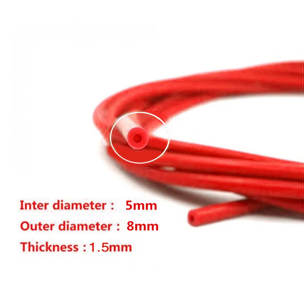 Universal Motorcycle Fuel Tank Hose 5mm Red Silicone Fuel Line Tube For ...