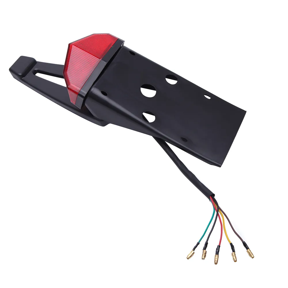 12V Universal Red Motorcycle LED Tail Light with License Plate Mount ...