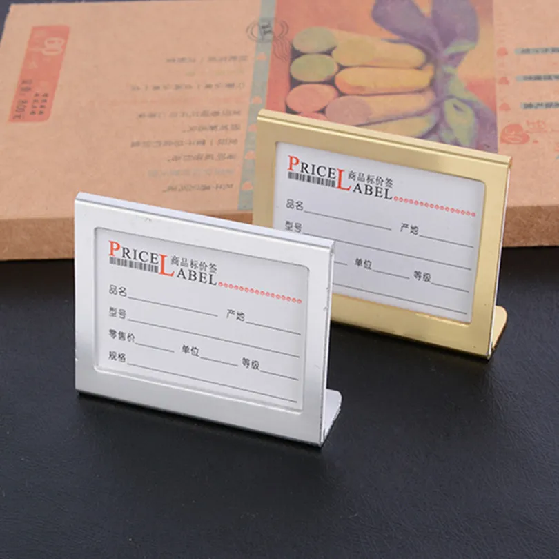 Table Card Stands: Small L Shape Aluminum Price Tag Holder For ...