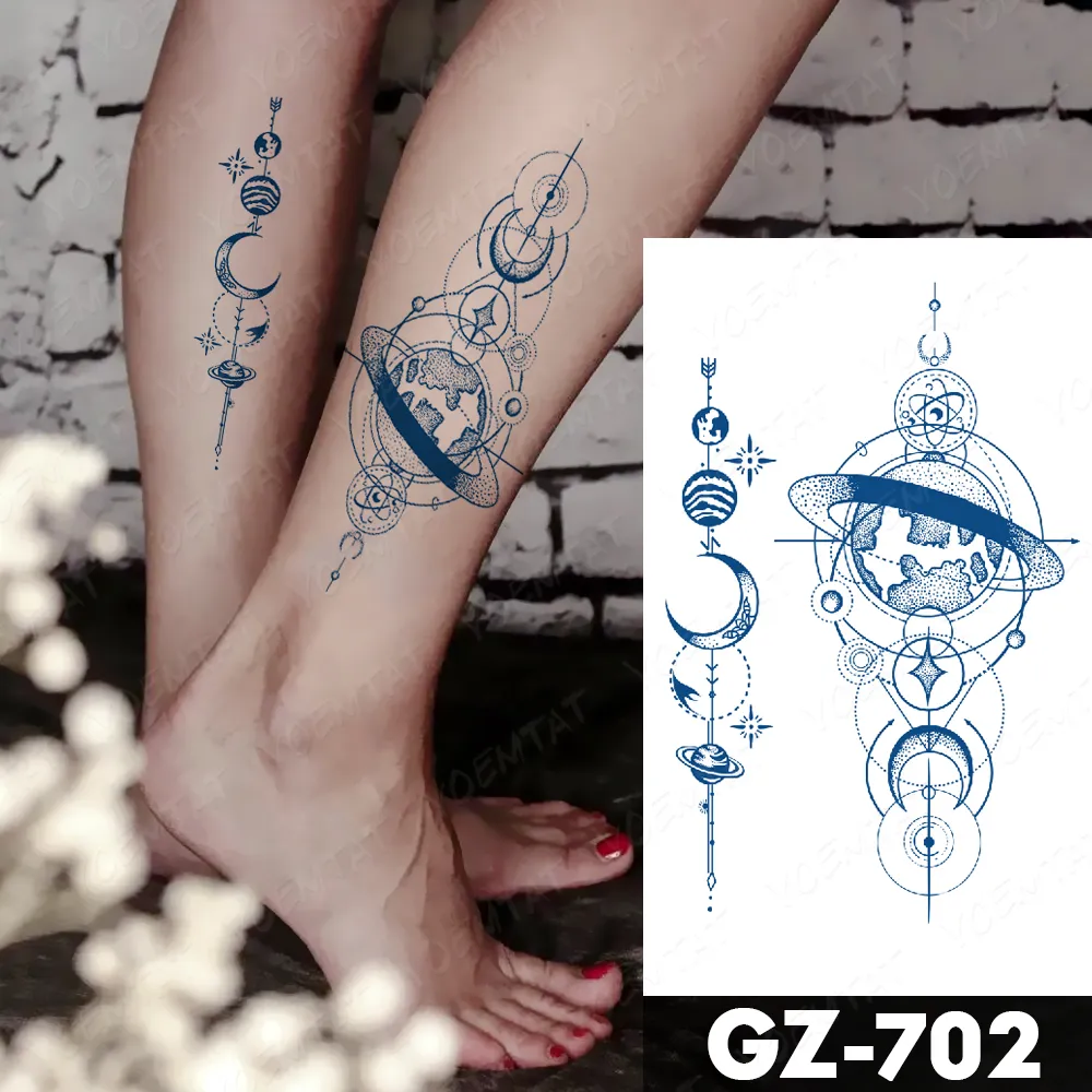 Juice Lasting Ink Waterproof Temporary Tattoo Stickers Planet, Wings ...
