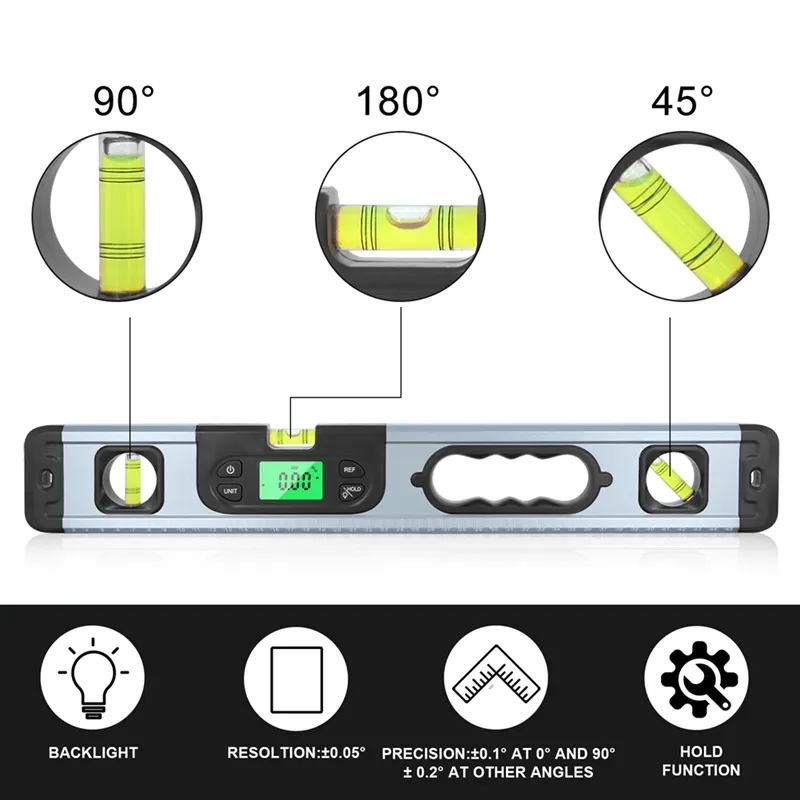 Digital Protractor Inclinometers 90 Degree Angle Measuring Gauge With ...