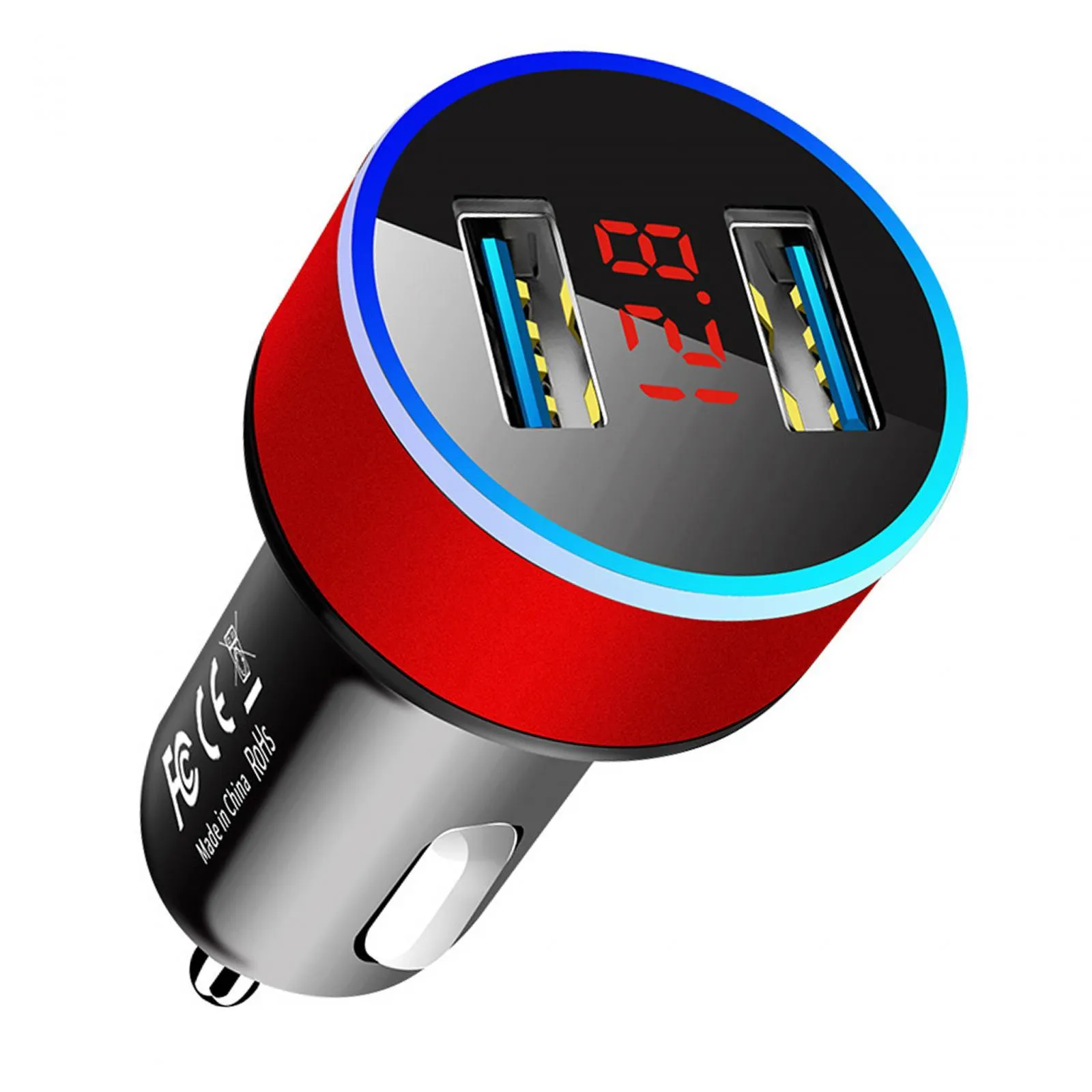 12V-24V Portable Car Charger with LED Display Mini USB Fast Charging ...