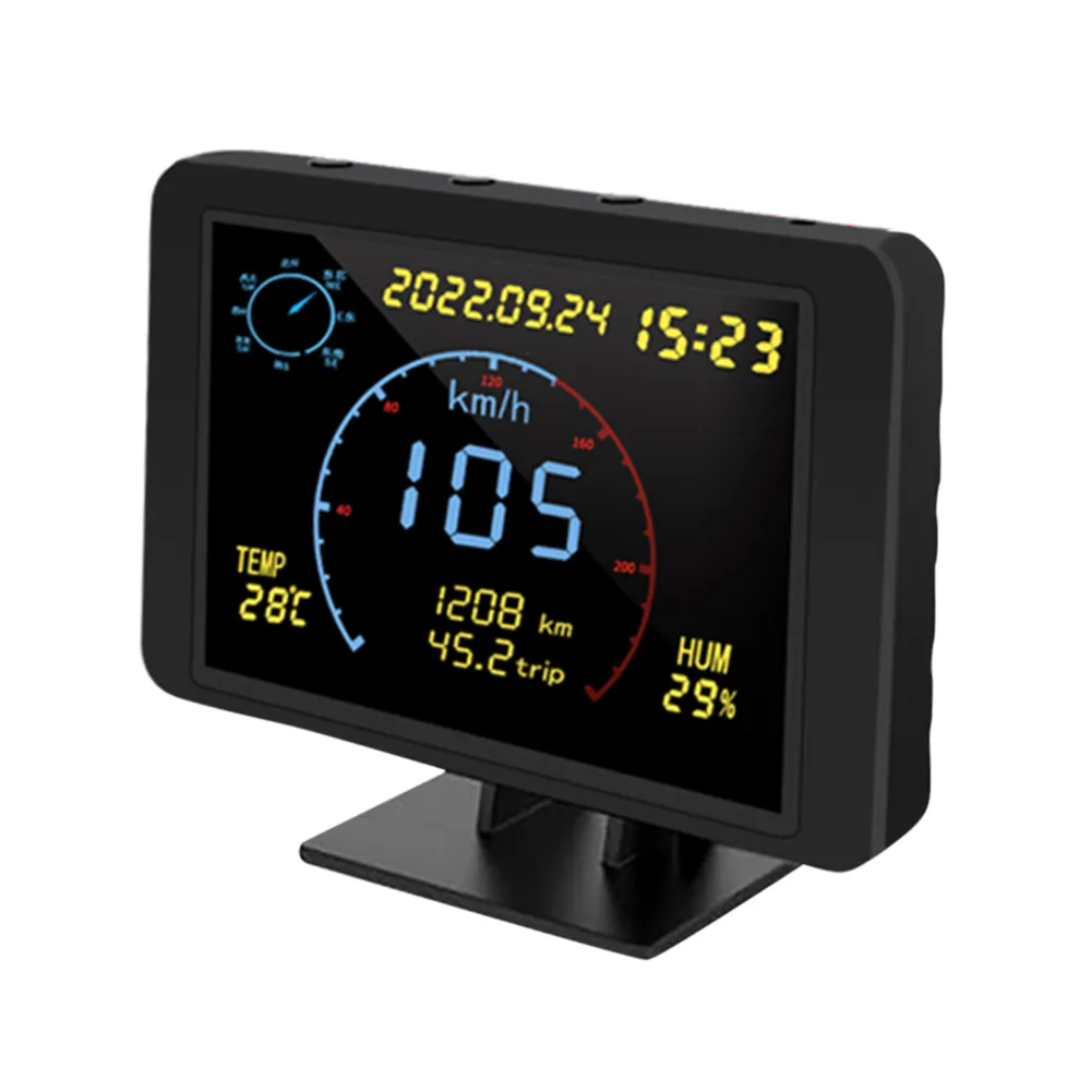 DC5-24V GPS Speedometer Windshield Warning Compass HUD Head-up Display ...