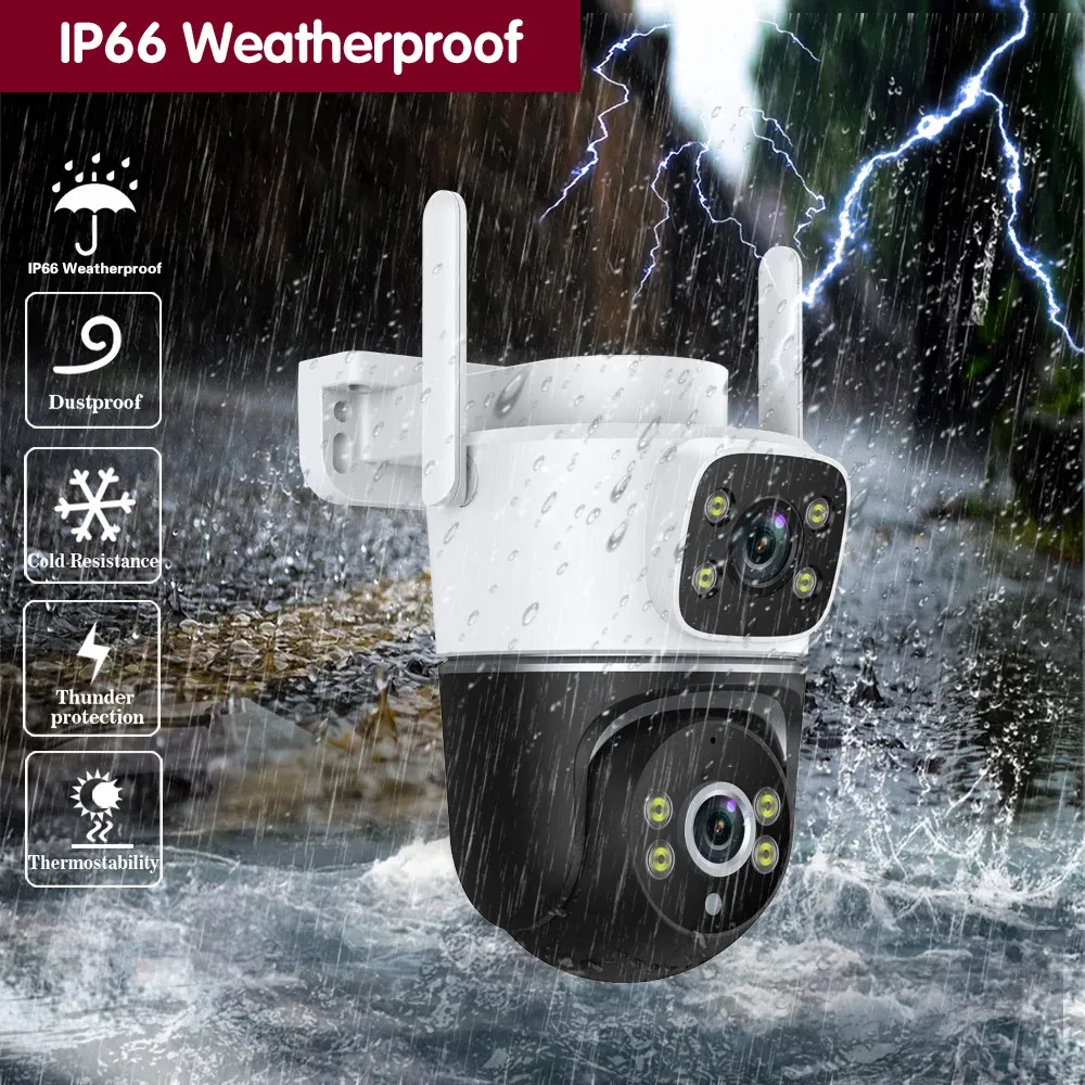 Tuya 4K 8MP Dual-Lens Security Camera: AI Auto Tracking, Dual Screen ...