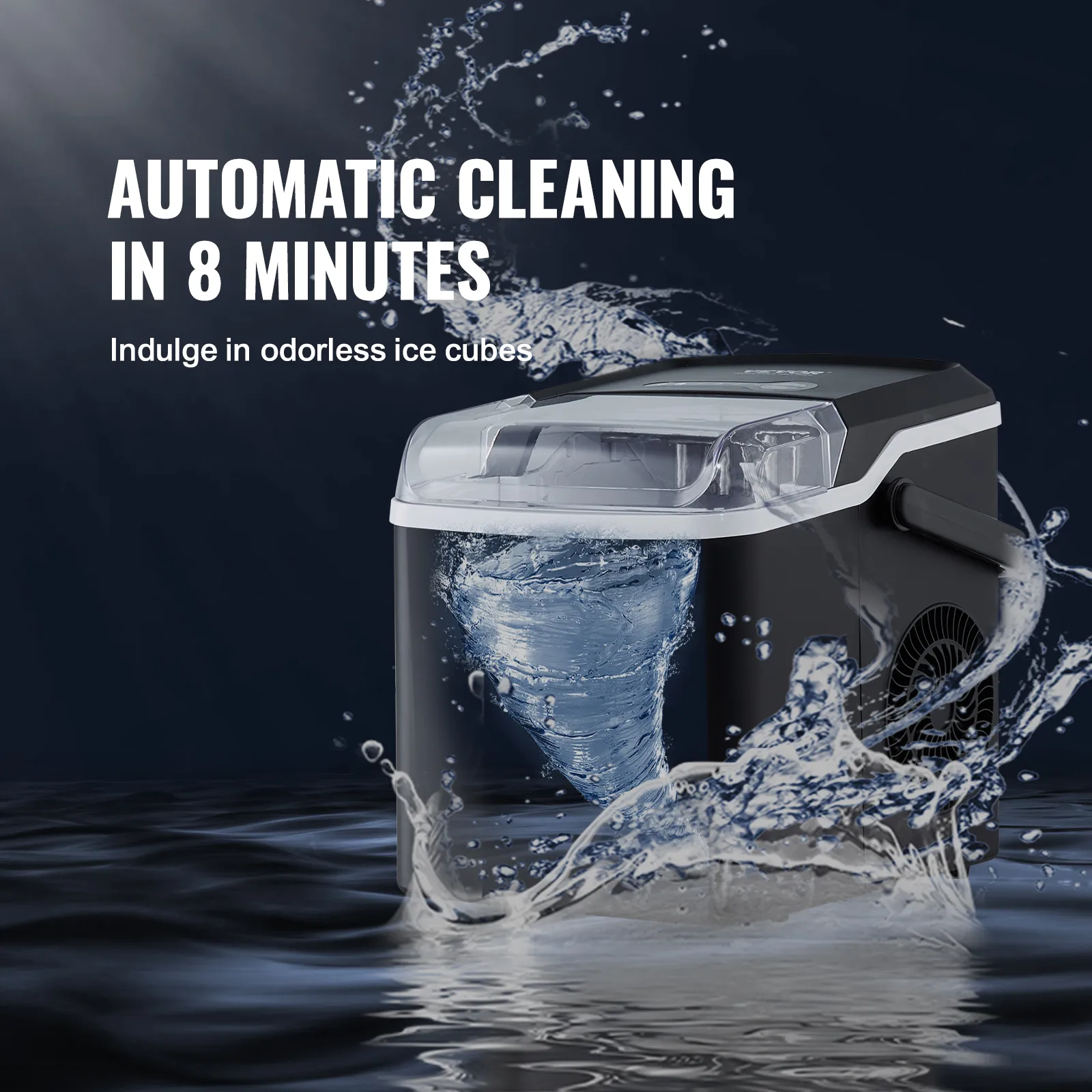 VEVOR 2-Size Self-Cleaning Portable Countertop Ice Maker Machine with ...