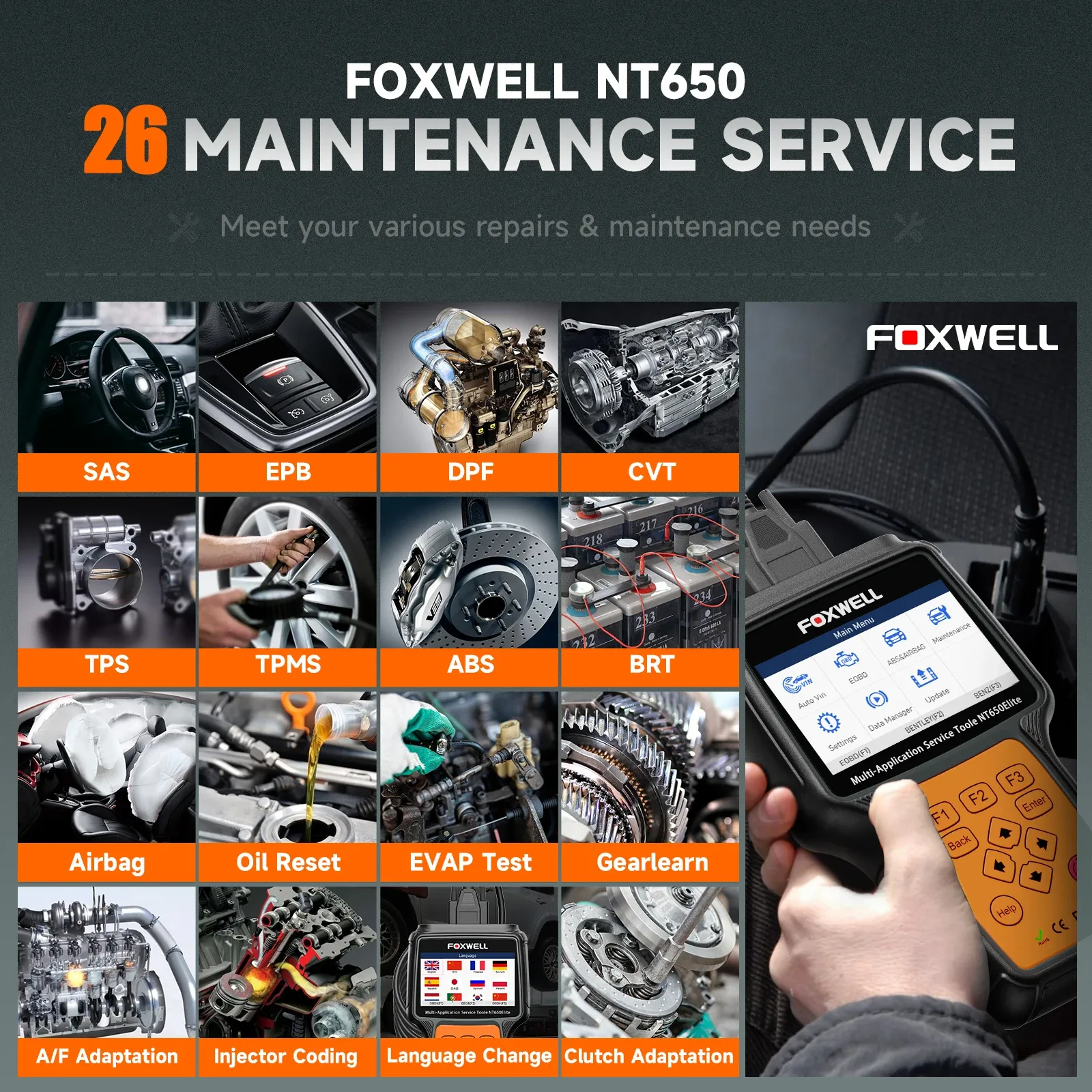 DHgate.com:FOXWELL NT650 Elite OBD2 Scanner: Advanced Automotive ...
