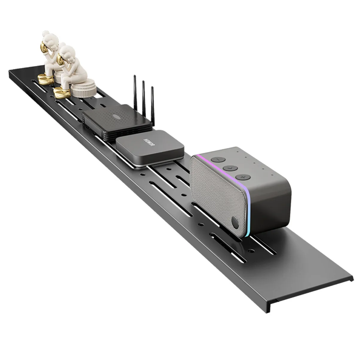 Foldable Computer Monitor Rack Shelf for Top of TV with Mesh Panel and ...