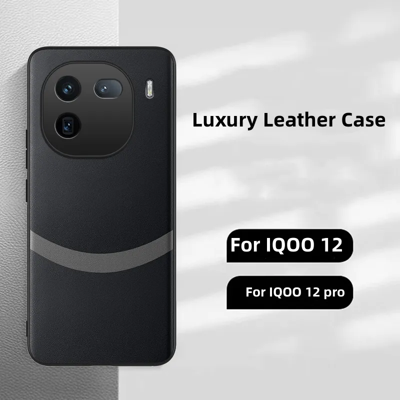 Luxurious Genuine Leather Shockproof Case for vivo iQOO 12 Pro: Stylish ...