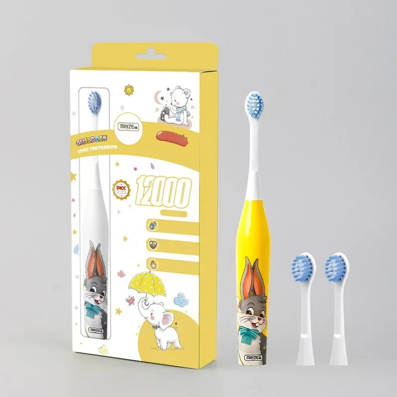 Kids Electric Toothbrush - Cute Animal Design, Soft Bristles, Battery ...