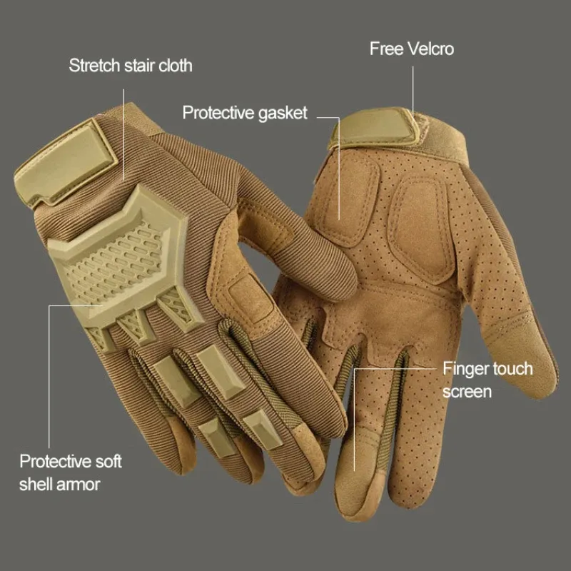 Paintball Gloves Camo Full Finger - Tactical Gloves for Men, Military ...
