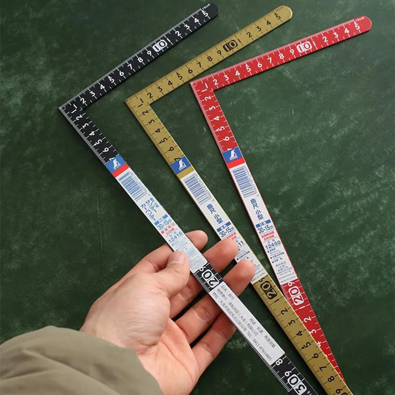 Metal L-Shaped Double Sided 90° Measuring Ruler for Precise DIY Leather ...