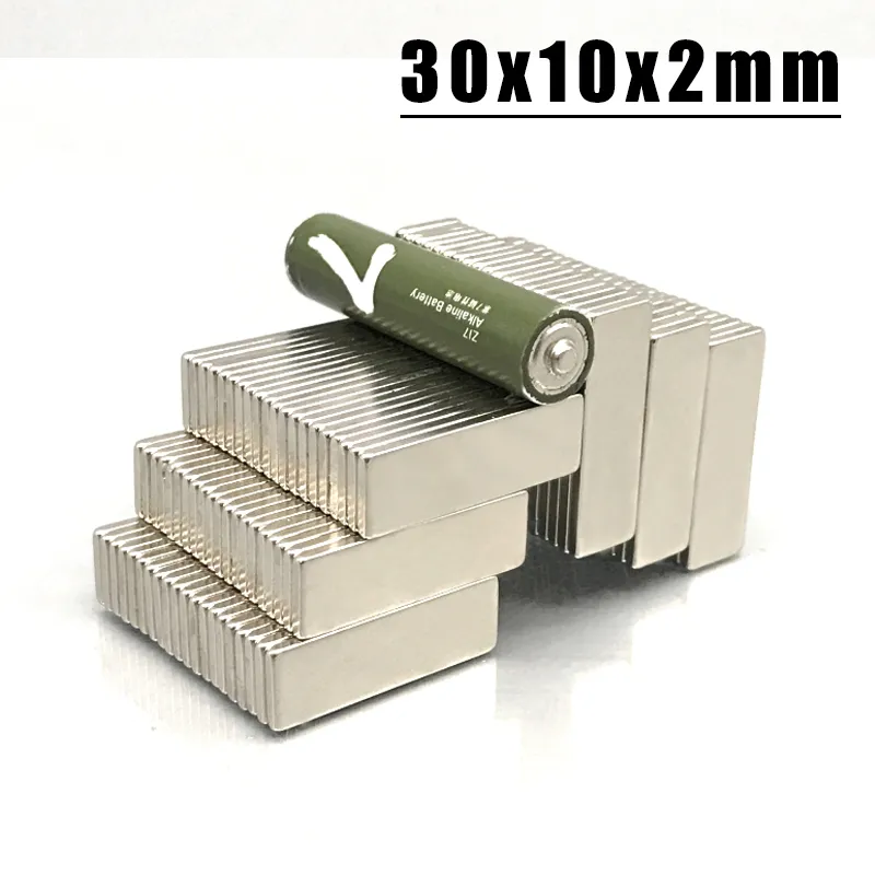 Powerful Neodymium Block Magnets - 30x10x2mm Rare Earth Magnet Sheets ...