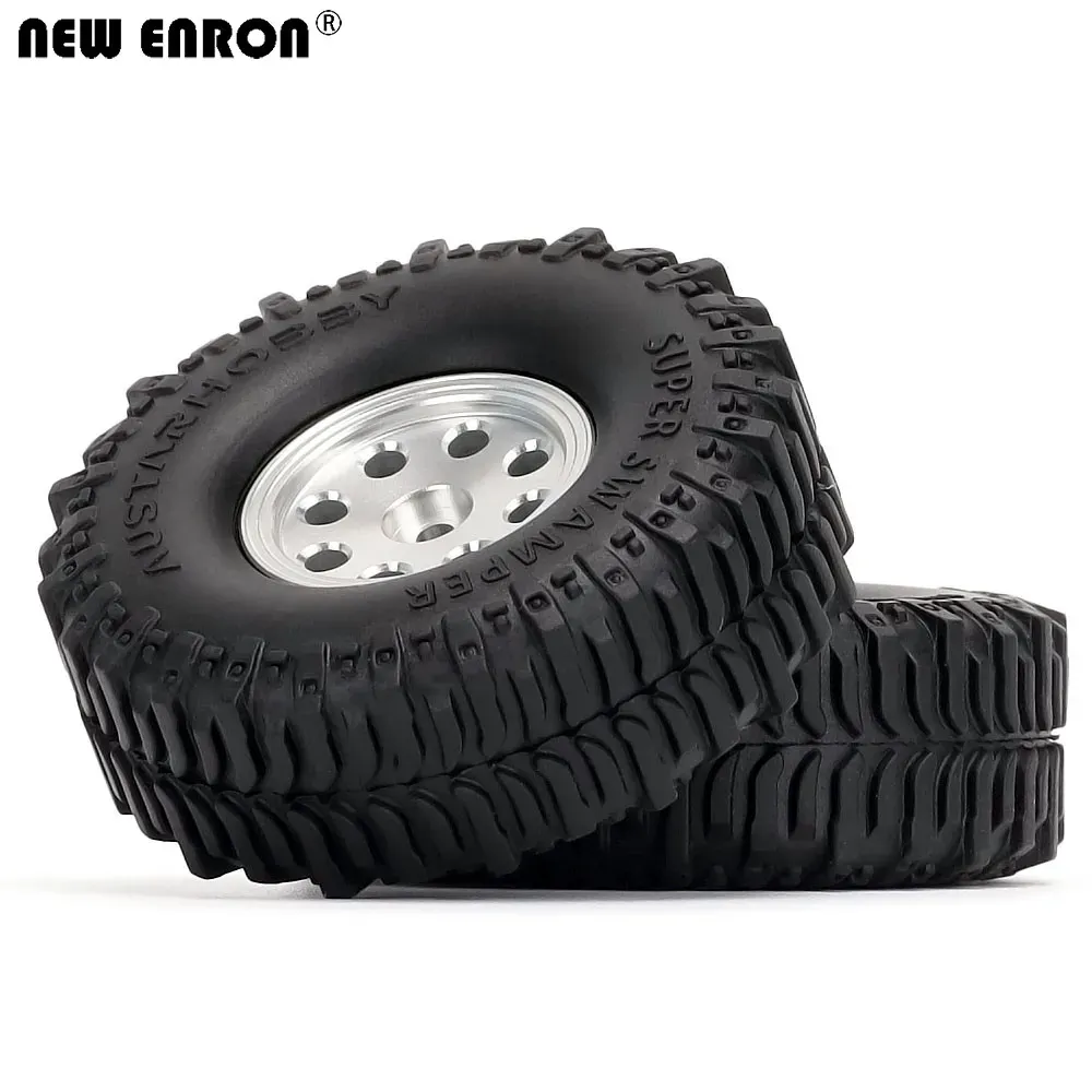 60mm Micro Mini Crawler Beadlock Wheel Hub Rubber Tires for 1/18 and 1/ ...