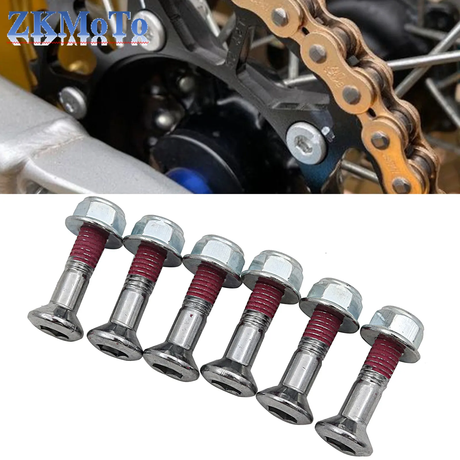 High-Strength Motorcycle Sprocket Bolts: M8x1.25 Chainwheel Chain Plate Screws Nuts Set for ...