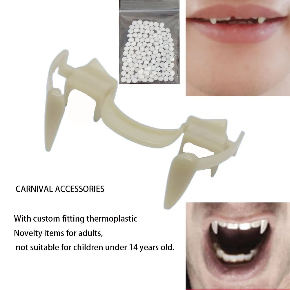 Retractable Vampire Teeth Fangs | Realistic Cosplay Dentures Props ...