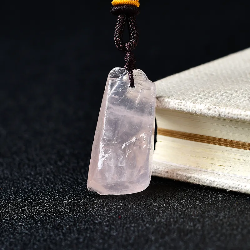 DHgate.com:Raw Rose Quartz Crystal Necklace: Healing Stone Pendant for ...