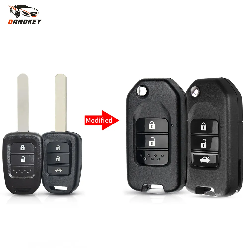 KEYYOU Flip Remote Key Shell for Honda FIT XRV VEZEL CITY JAZZ CIVIC ...