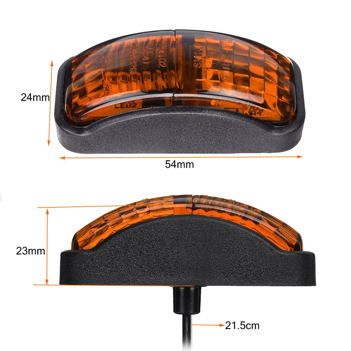 4-Pack 24V/12V LED Side Marker Turn Signal Lights, Amber Sequential ...