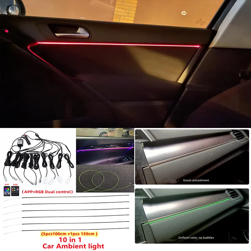 Red Light Acrylic Optic Fiber RGB Ambient Light with Sound Control and ...