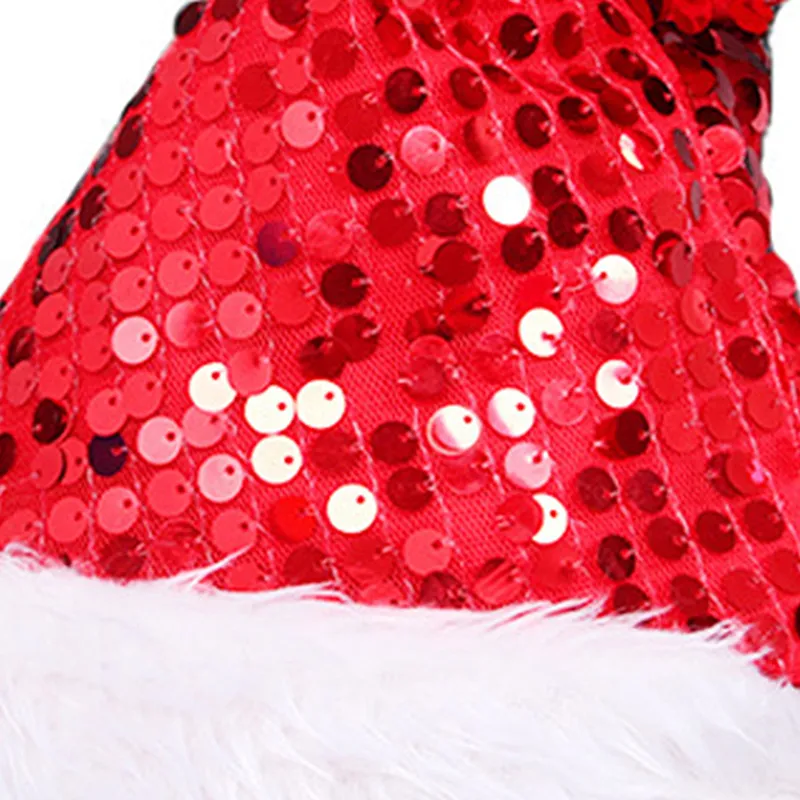 Sequin Santa Hat for Adults & Kids, Christmas Party Costume, Red from ...