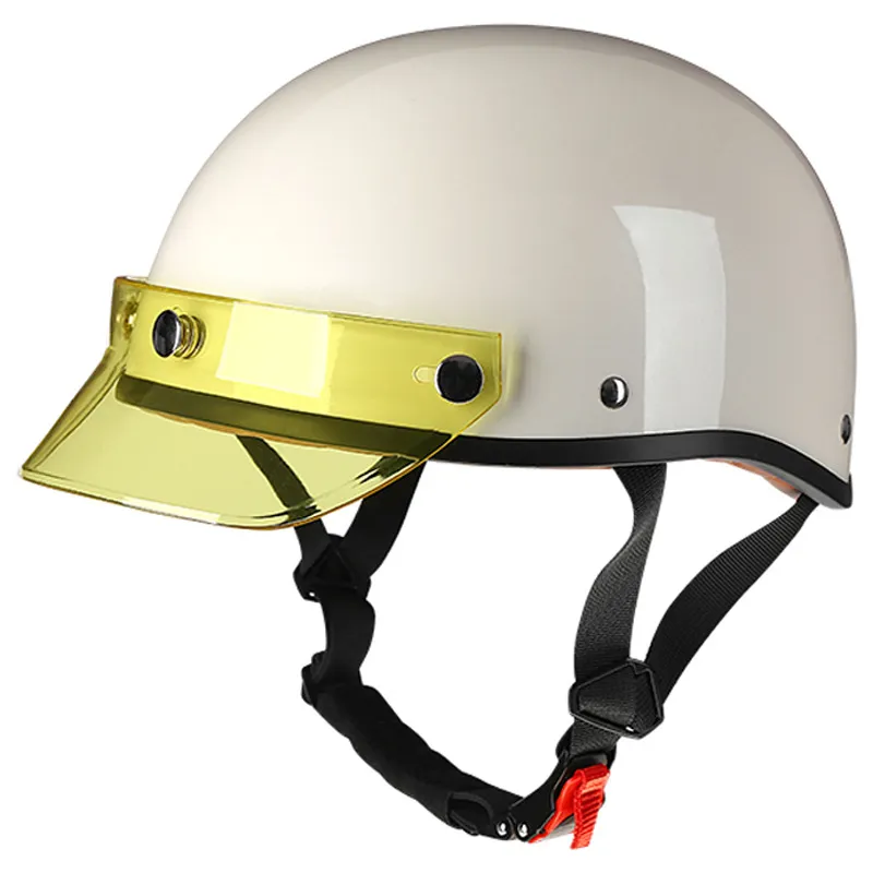 Retro DOT Motorcycle Helmets Four Seasons Half Face Scooter, Chopper ...