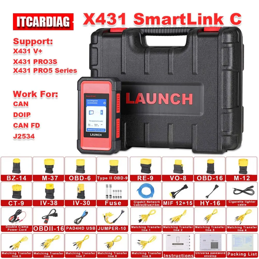 LAUNCH X431 SmartLink C V2.0 Heavy Duty Truck Diagnosis Tool For New Energy Hybrid Vehicles ...