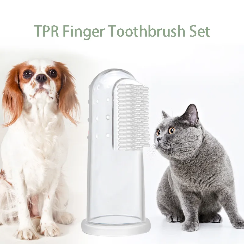 Soft Silicone Pet Finger Toothbrush for Dogs & Cats - Tartar Removal ...
