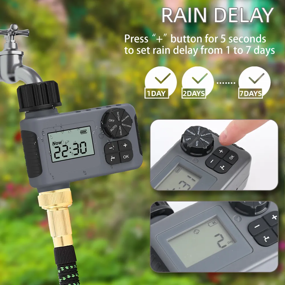 Automatic Garden Water Timer System, Green Sprinkler Irrigation ...