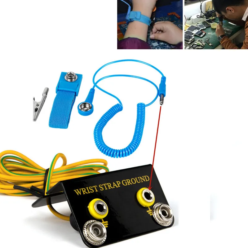 Green L-Shaped ESD Ring Ground Socket for Wrist Strap and Table Mats ...