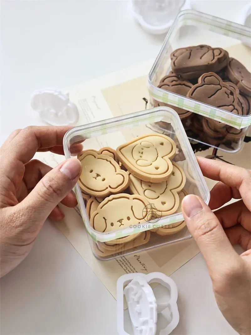 Cute Flower Dog Cookie Cutter 3D Puppy Biscuit Mold For Pressable Fondant And New Year Cake Tiered Tray Decor Plastic Baking Supplies From Homepro8 4.13 DHgate.Com