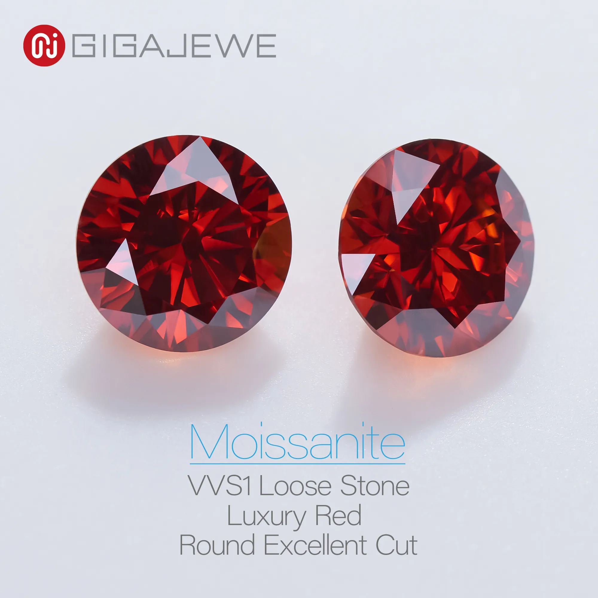 DHgate.com:GIGAJEWE Round Cut Moissanite VVS1, 1ct Red NovaColor, Premium Loose Gemstone ...