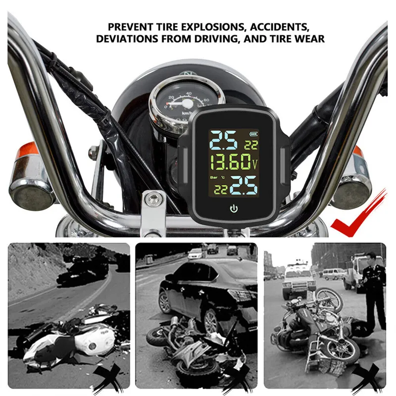 DHgate.com:Motorcycle TPMS with Quick Charge USB Port: Real-Time Tire ...