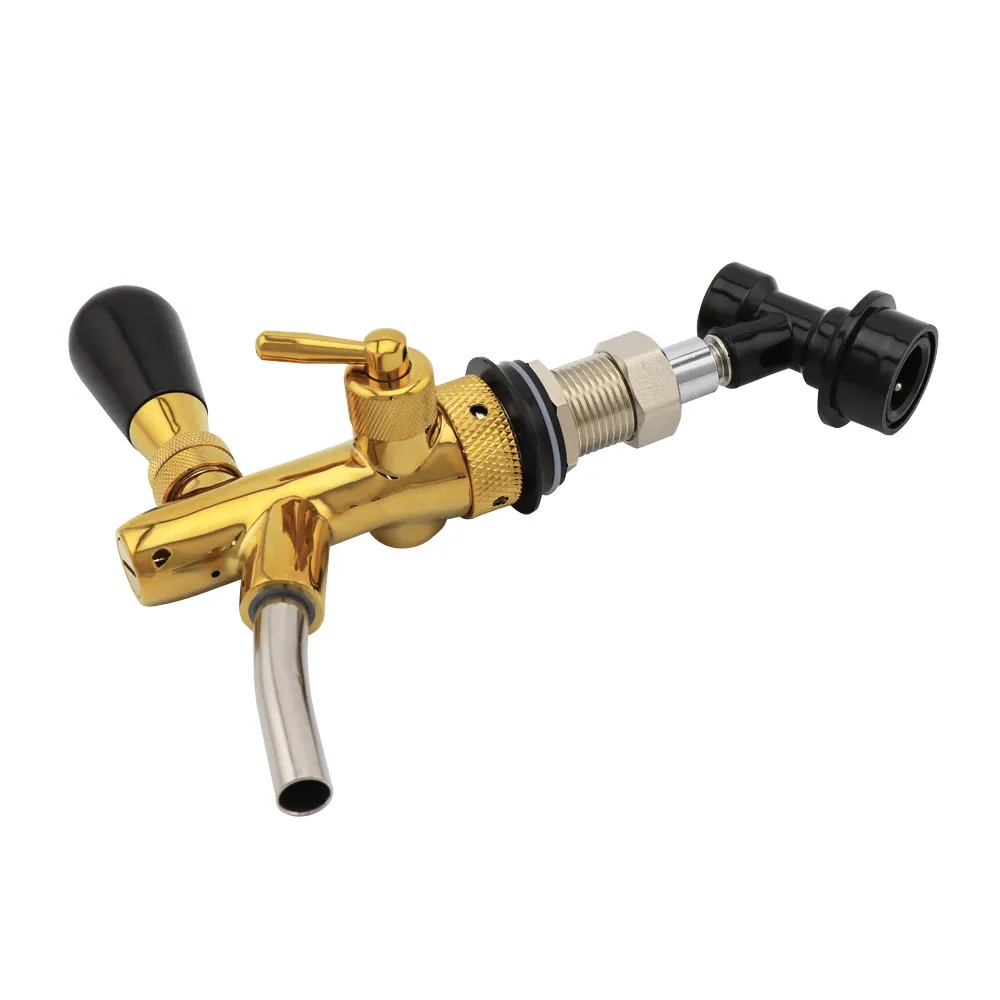 Adjustable Draft Beer Tap with Liquid Ball Lock Disconnect Chrome ...