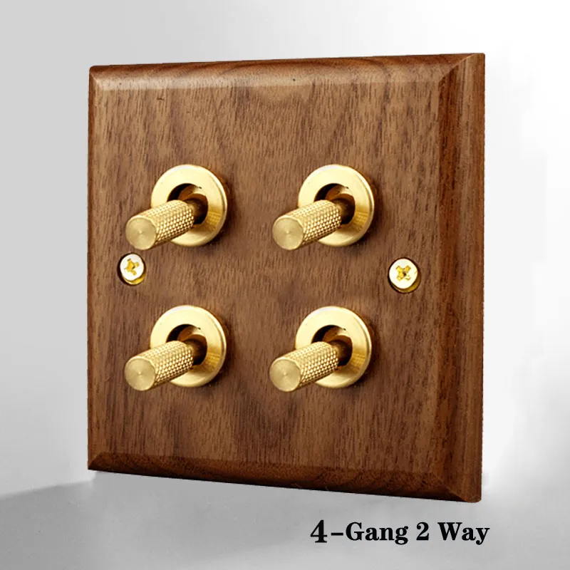 DHgate.com:Knurled Brass Toggle Wall Light Switch Panel Black Walnut ...
