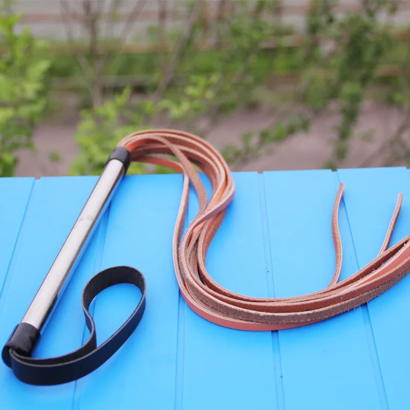 Premium Genuine Leather Dog Training Whip for Professional K9 ...