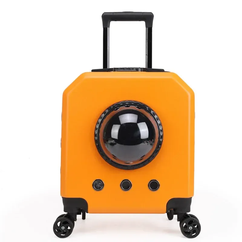 Dogs Air Box Case Carrier Transparent Capsule Pet Travel Trolley For ...