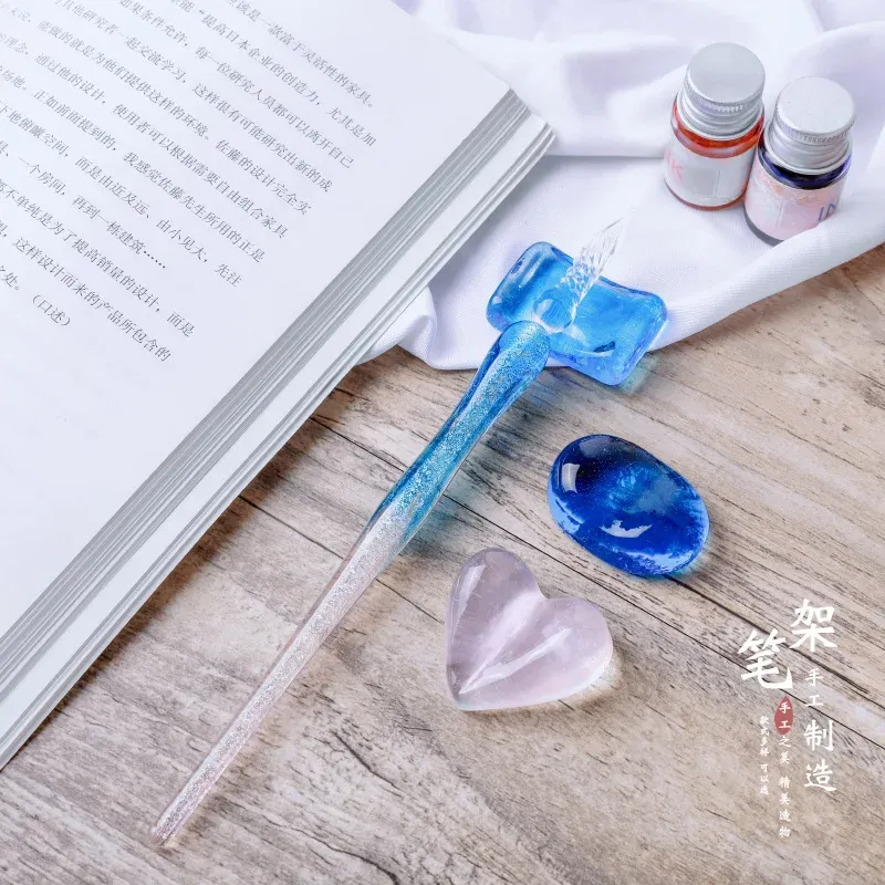 Vibrant Love Chopsticks Holder: Unique Glass Pen Stand for Kitchen ...