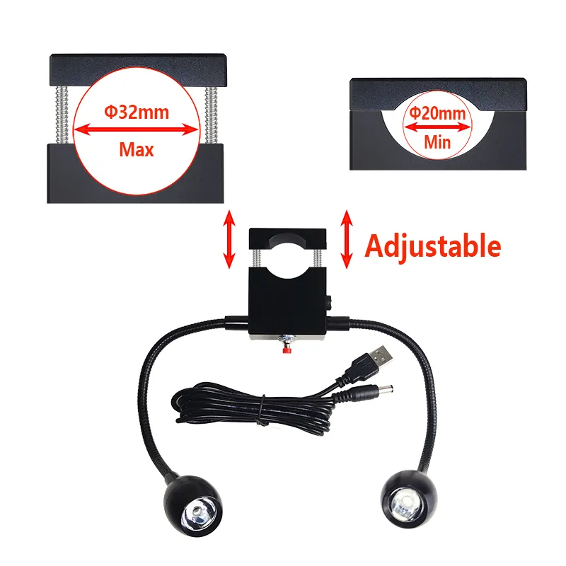 Wholesale 6W Microscope Dual LED Gooseneck Spotlight Adjustable Spot ...
