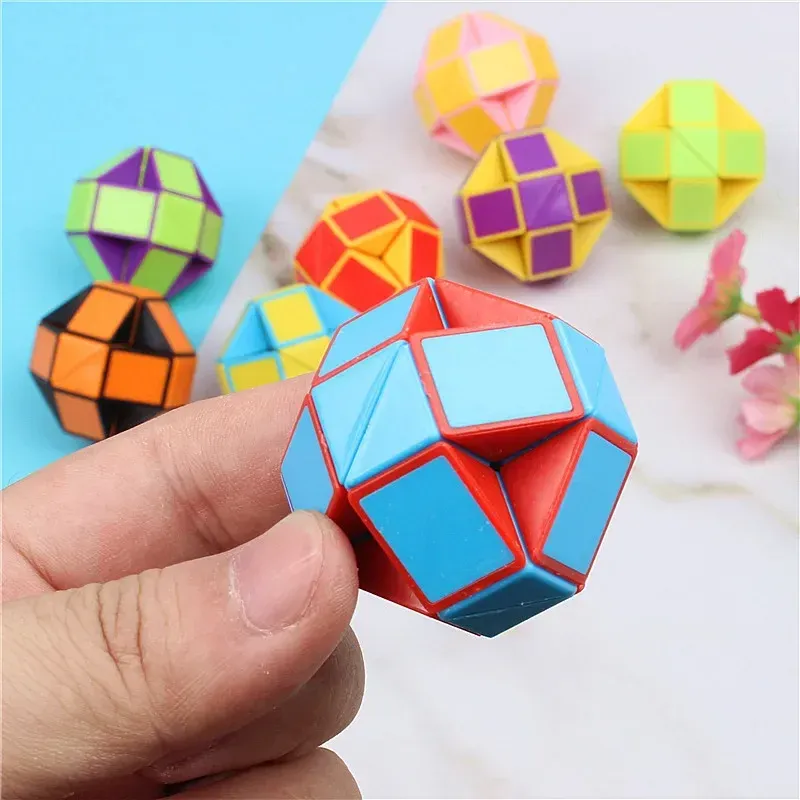 6-Pack Colorful Folding Snake Ruler Puzzle Cubes - Educational Toys for ...