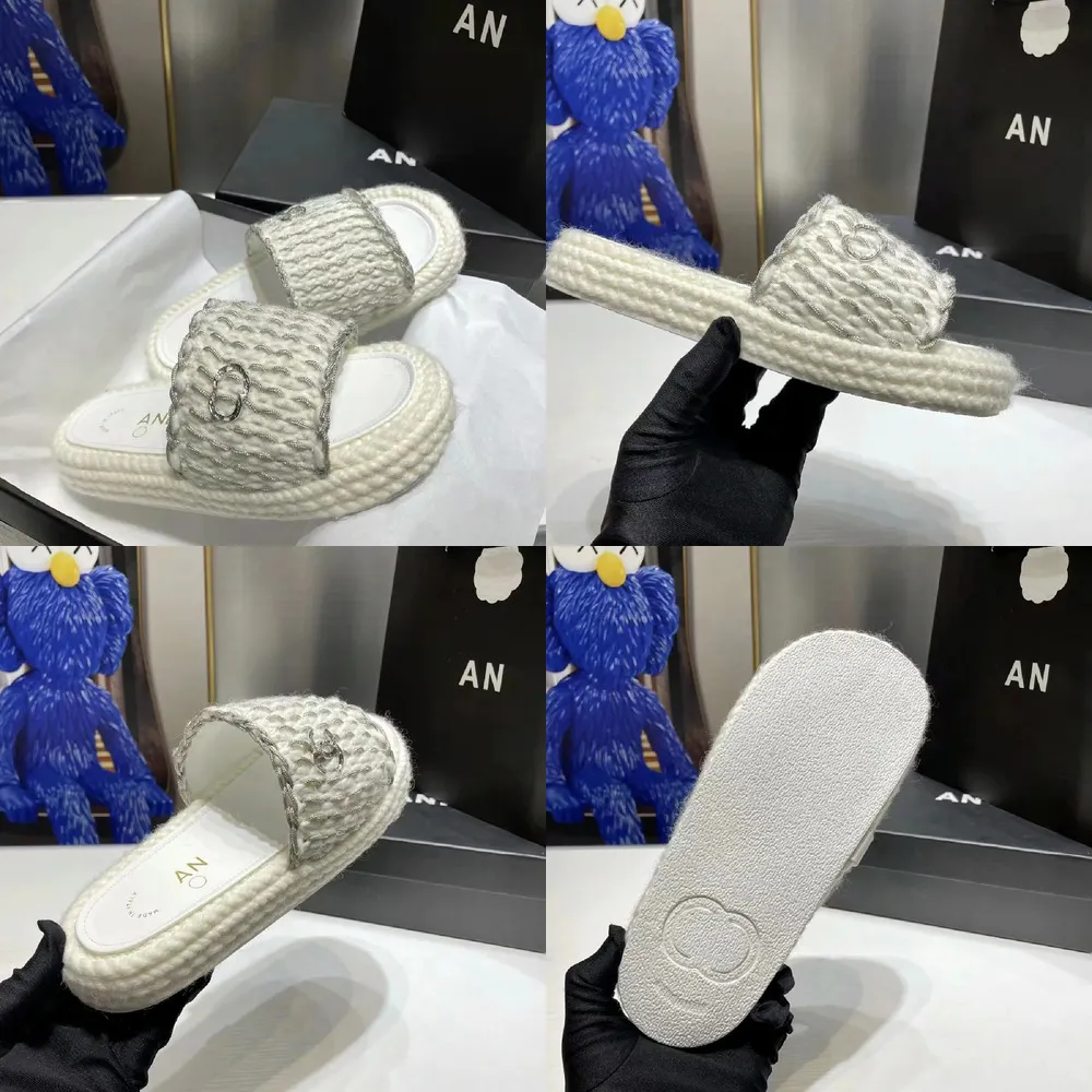 2024 Hot Summer Espadrilles Weave Sliders Brand Designer Mule Slide ...